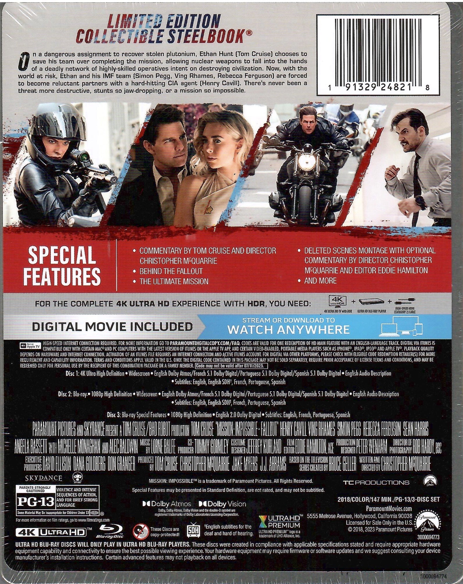 Mission: Impossible VI - Fallout 4K SteelBook (Re-re-release) – Blurays ...