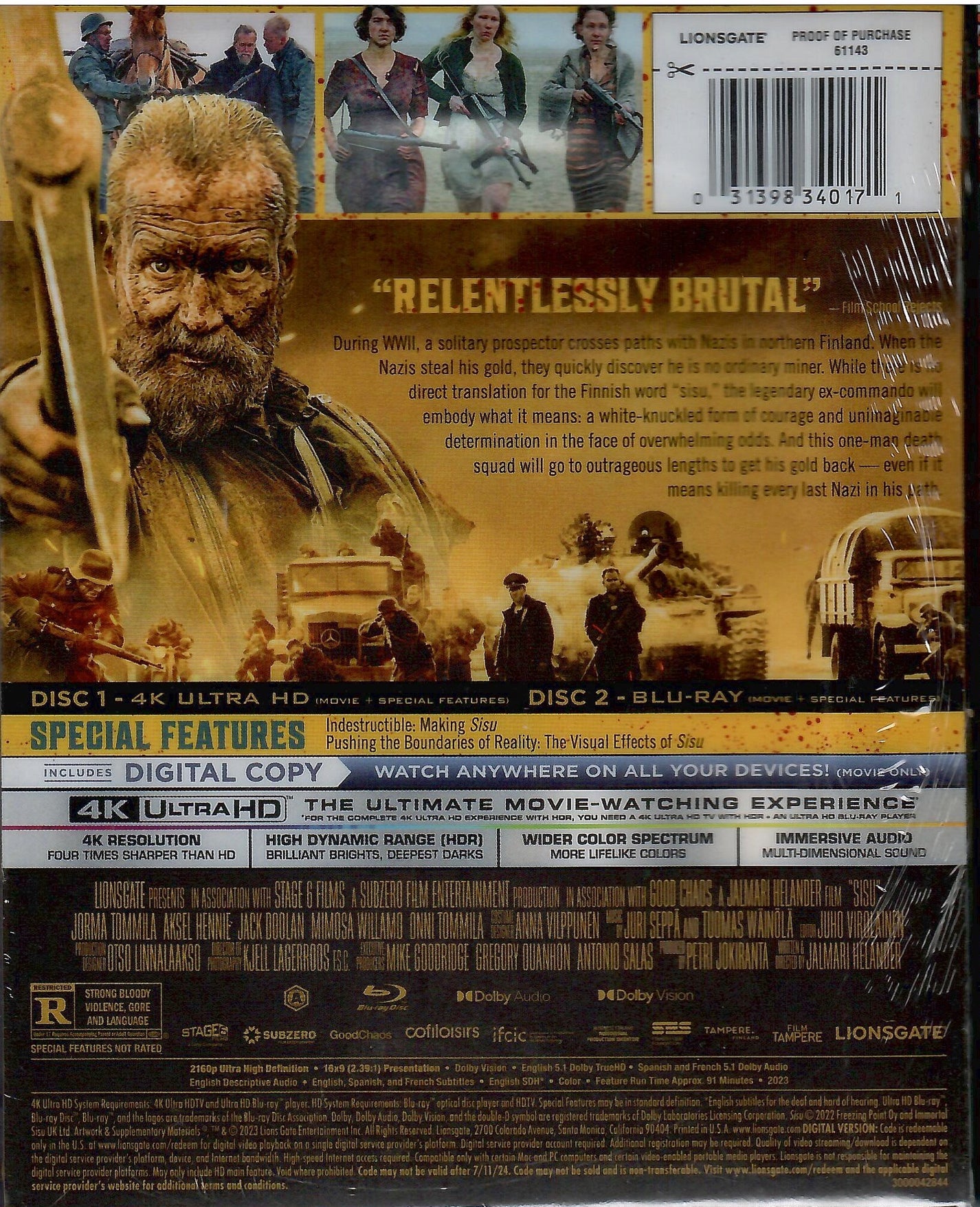 Sisu 4K SteelBook (2022)(Exclusive) – Blurays For Everyone